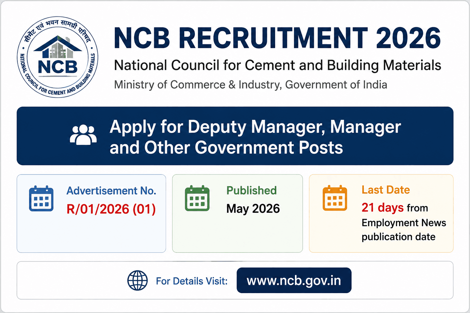 NCB Recruitment 2026